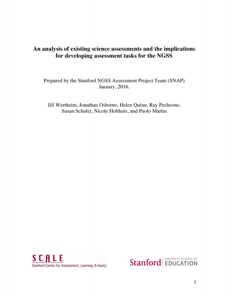 SNAP Report: An Analysis of Existing Science Assessments – SCALE ...